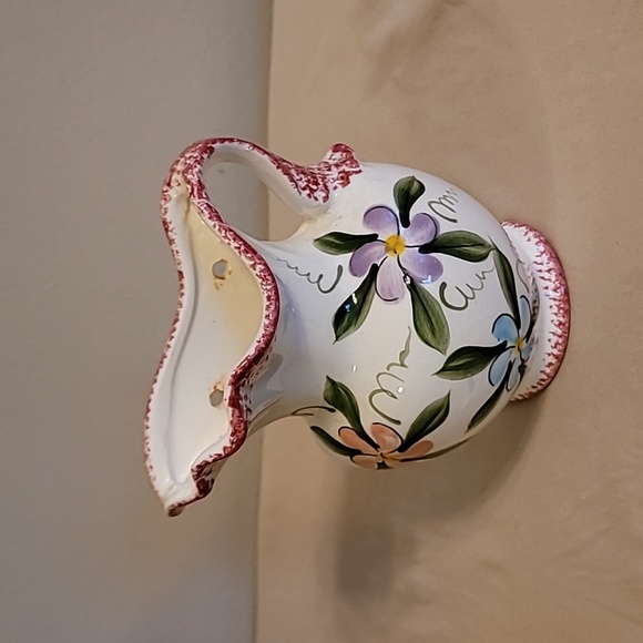 Vintage | Accents | Vintage Multi Colored Floral Ceramic Pitcher Wall ...